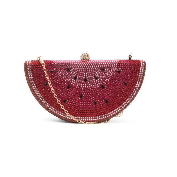 MOST WANTED | Bags | Most Wanted Red Rhinestone Watermelon Clutch ...